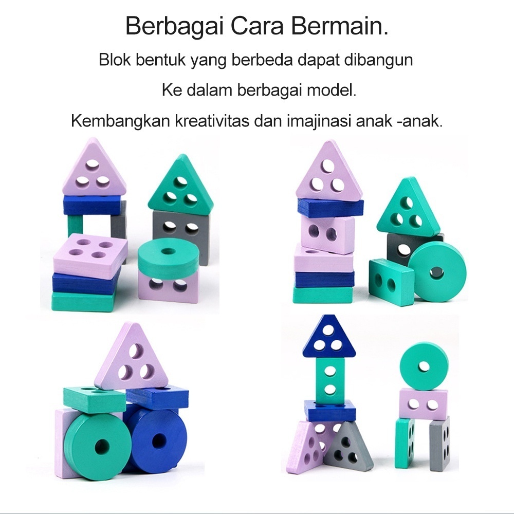 Jual KECIL Mainan puzzle bentuk RECTANGLE GEO SHAPE Geometric Board ...