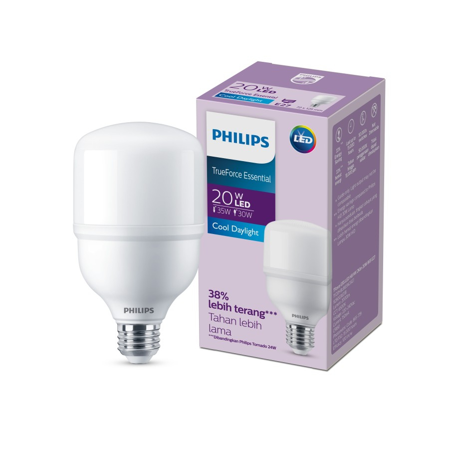 Jual Lampu Led Philips 20w 20 watt Essential Trueforce led | Shopee ...