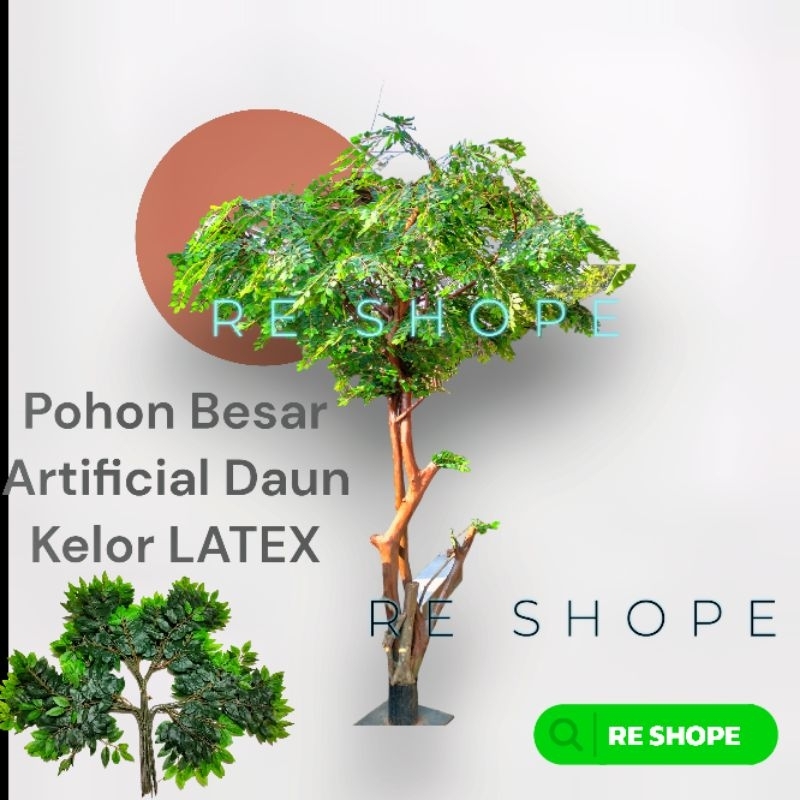 Jual pohon Besar artificial 2,3mtr - Daun KELOR artificial latex ...
