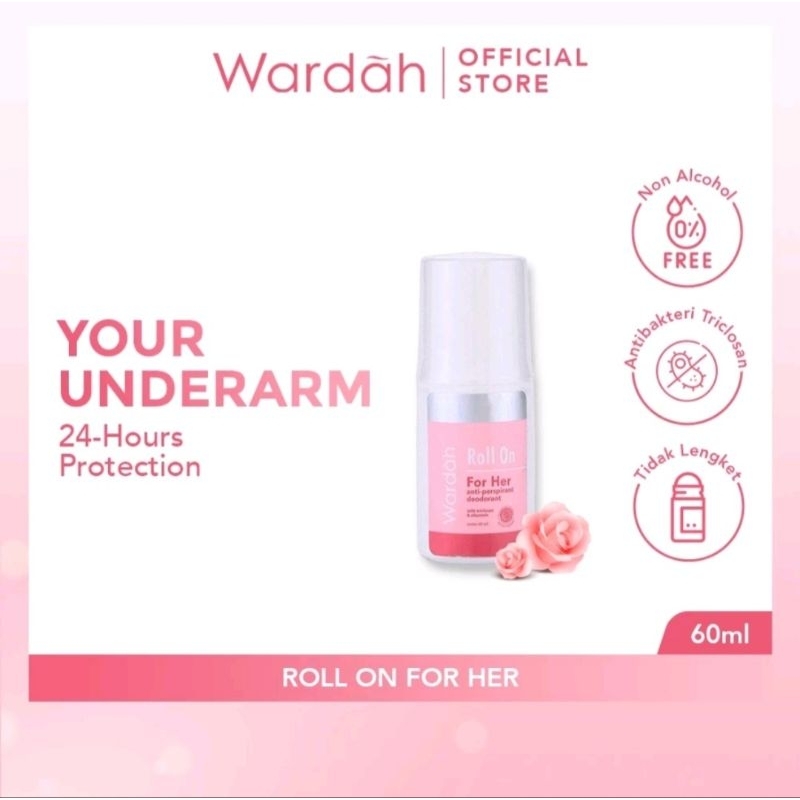 Jual Wardah Roll On For Her 60 ml - Deodorant Halal Non Alkohol - Yang ...