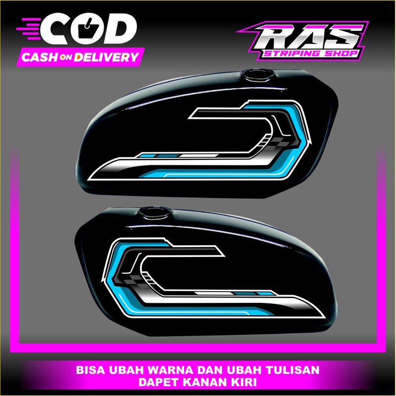 Jual striping tangki cb 100 cb 125 les stiker tangki cb sultan tangki ...