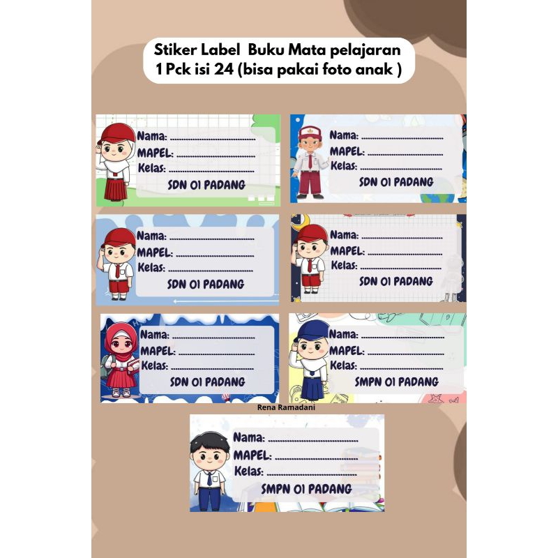 Jual (1pck isi 24) Stiker buku mapel /label mata pelajaran (COD ...