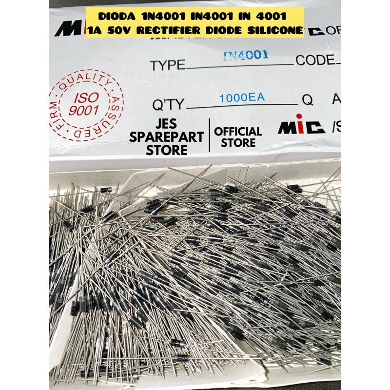 Jual DIODA 1N4001 IN4001 IN 4001 1A 50V RECTIFIER DIODE SILICONE | Shopee Indonesia