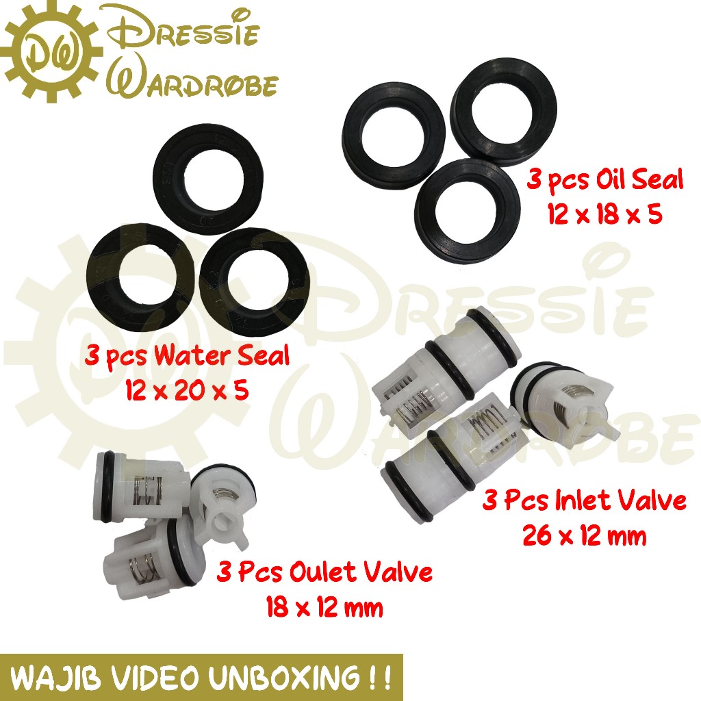 Jual Paket Komplit 12 Pcs Oil Seal Water Seal Inlet Valve Outlet Valve ...