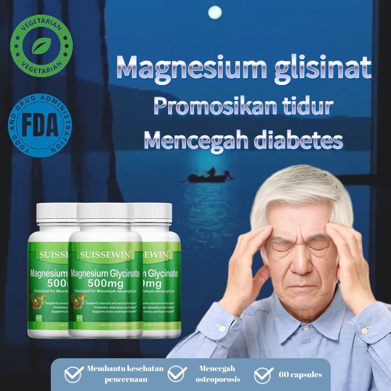 Jual Magnesium glisinat 500mg, membantu tidur, penyakit jantung, melemaskan otot, menenangkan ...