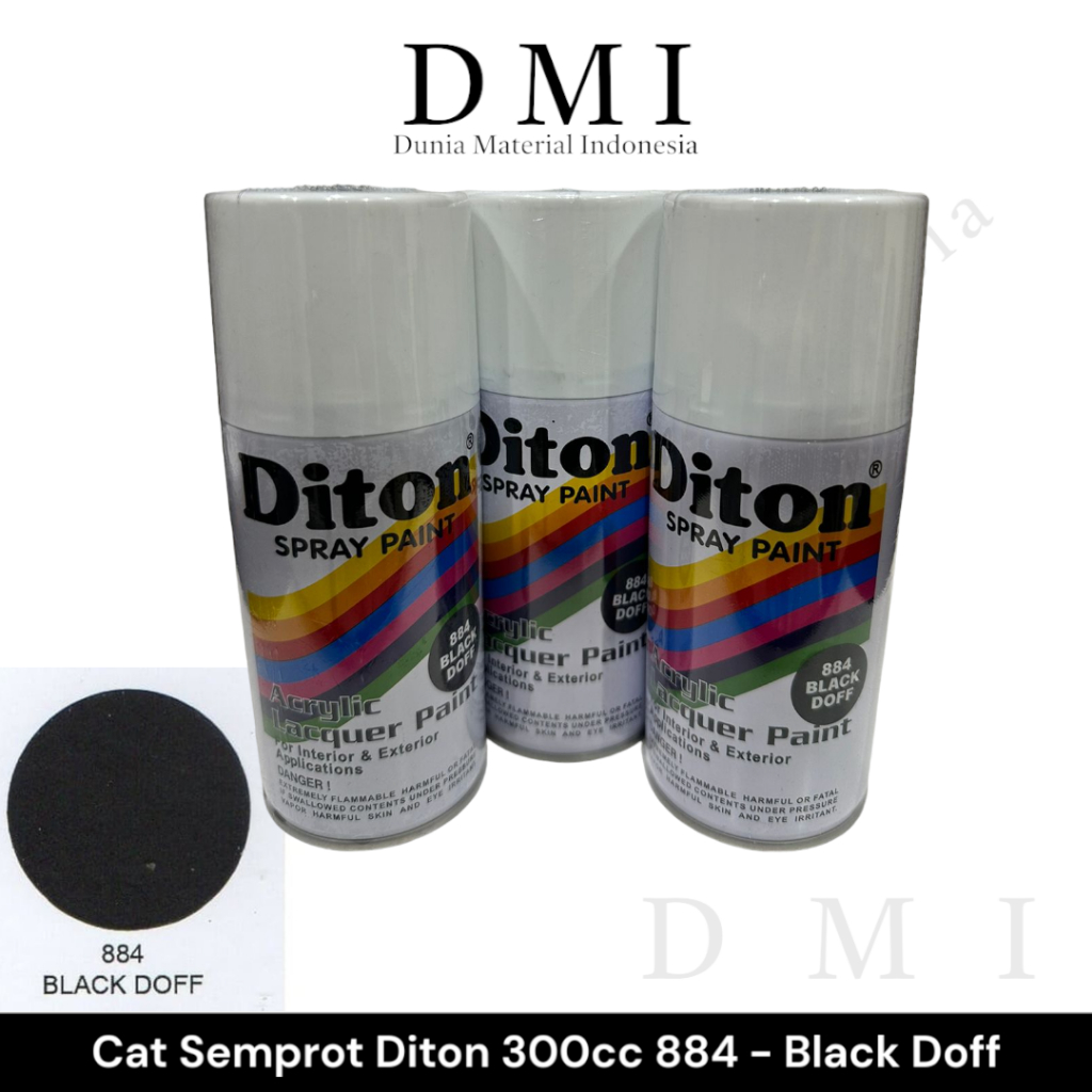 Jual Pilox DITON 300cc | 884 Black Doff 300ml | Pilok Cat Semprot | Pylox Spray Paint | (1PC ...