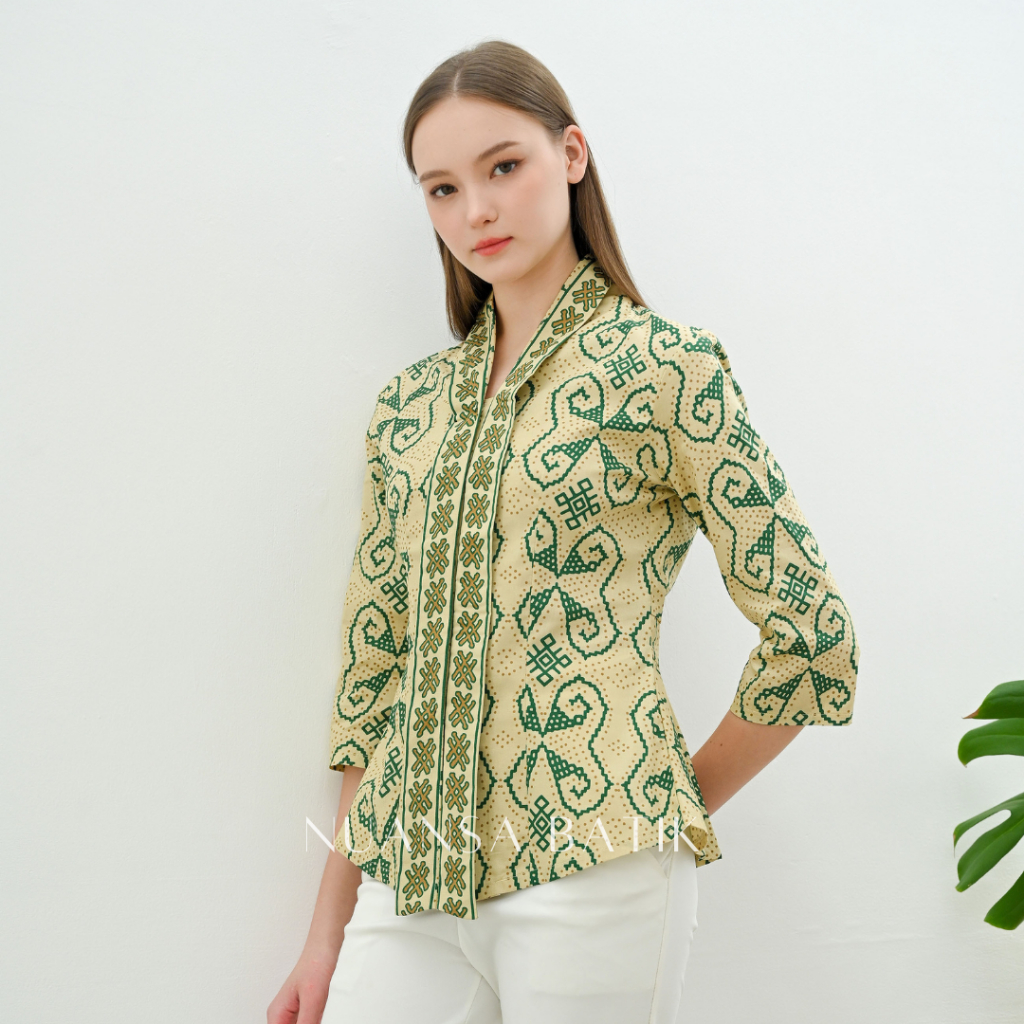 Jual Nuansa Batik Blouse Batik Model Kutu Baru Lengan 7/8 Bahan Katun ...