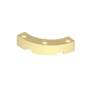 Jual Lego Tan Part 48092 Brick, Round Corner 4 x 4 Macaroni Wide with 3 ...