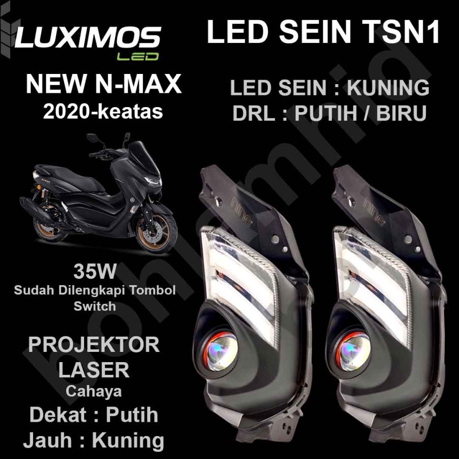 Jual Lampu Tembak Laser+DRL Sein ALL NEW NMAX Luximos TSN1 Luminos ...