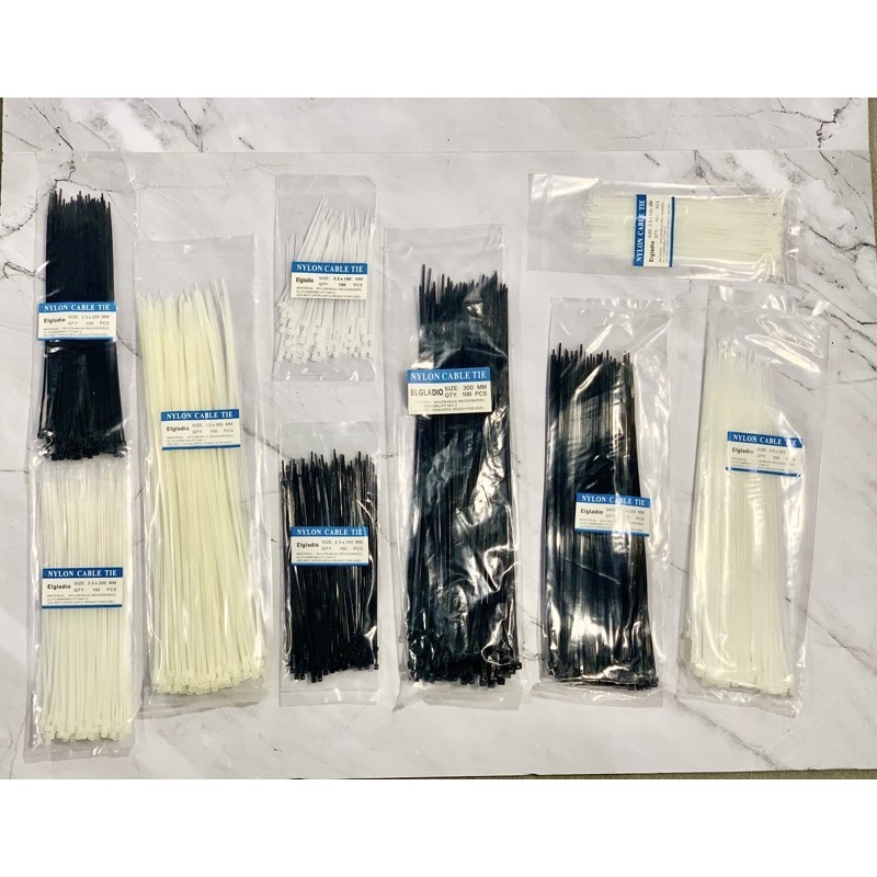 Jual Kabel Ties Putih Hitam 10cm/25cm Harga 1Pack isi 100pcs | Shopee Indonesia