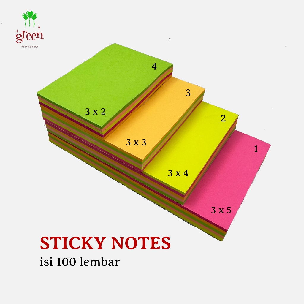 Jual Sticky notes Sticky notes isi 100 lembar Memo Stick Memo Kertas ...