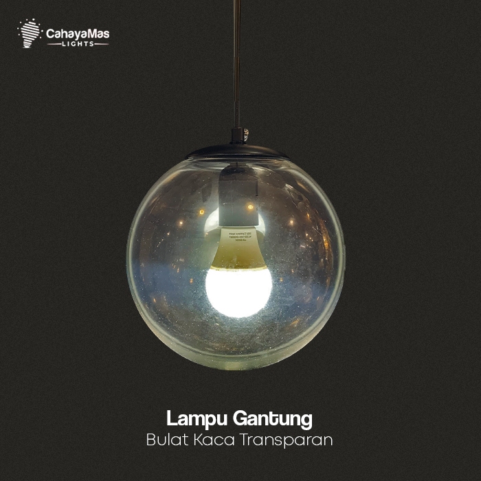 Jual Lampu Hias Gantung Bola Bulat Kaca Bening Transparan Minimalist ...
