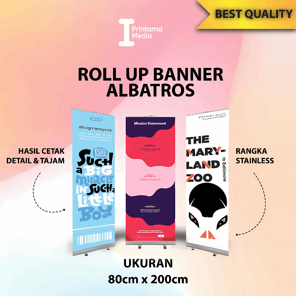 Jual Roll Up Banner Stainless 80 x 200 cm + Print/Cetak Albatros | Shopee Indonesia
