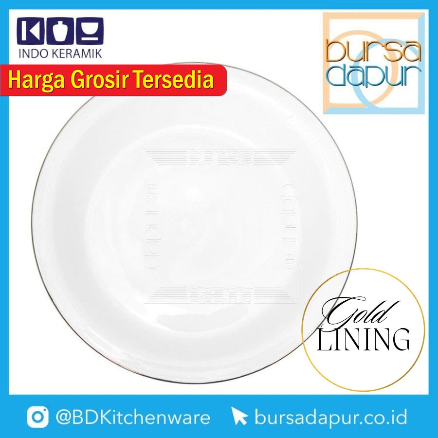 Jual Indo Keramik PC-10A Gold Lining Piring Makan Ceper Besar [25.5 cm ...
