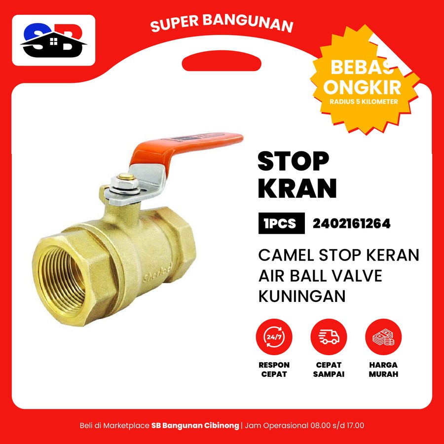 Jual JUAL STOP KRAN CAMEL BALL VALVE KUNINGAN 1 INCH (DSC) | Shopee Indonesia