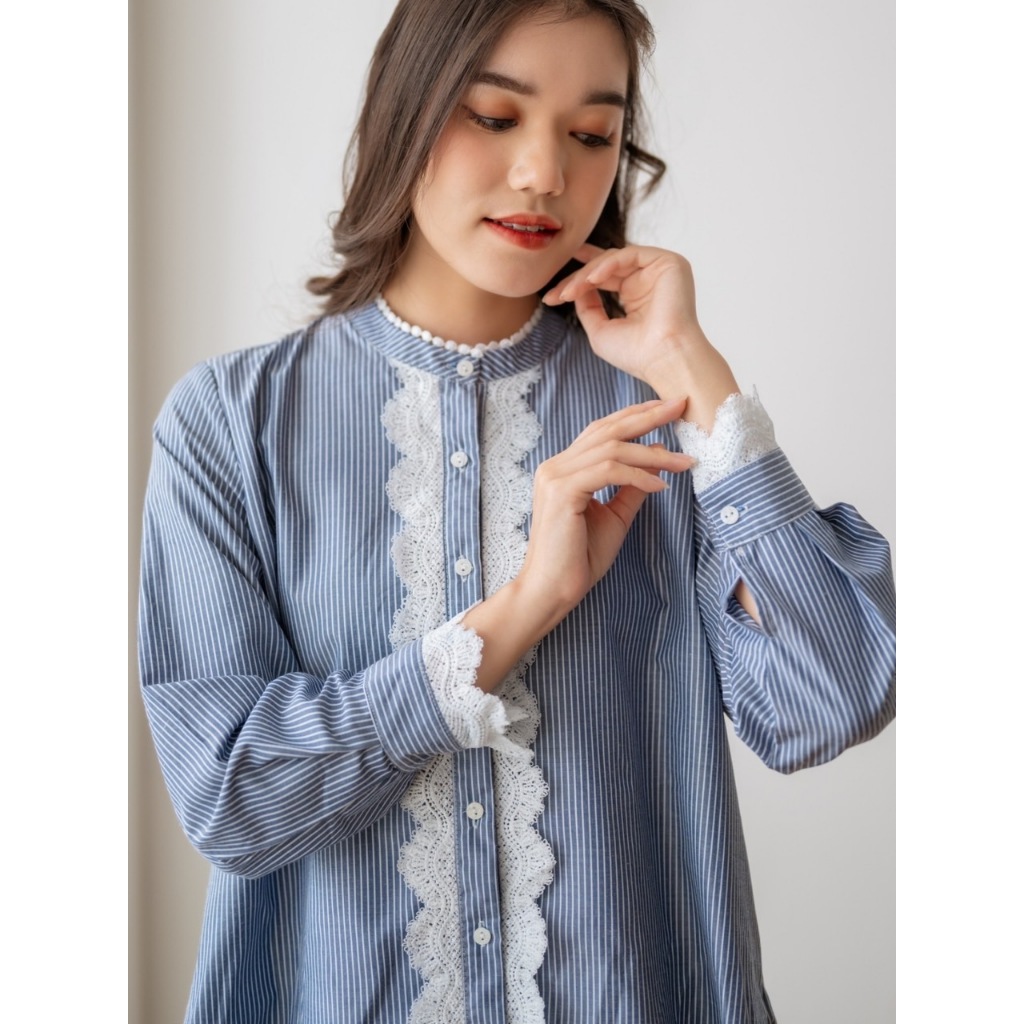 Jual Myrubylicious RYUMI STRIPE SHIRT KODE 1362 | ATASAN WANITA ...