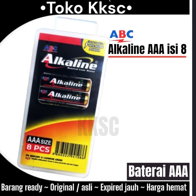 Jual isi 8 ABC ALKALINE AAA ISI 8 ORIGINAL PRODUK | Shopee Indonesia