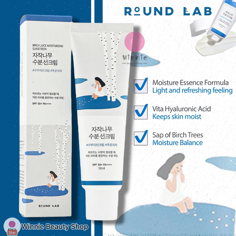 Jual Round Lab Sunscreen 50ml Round Lab Birch Juice Moisturizing Sun ...