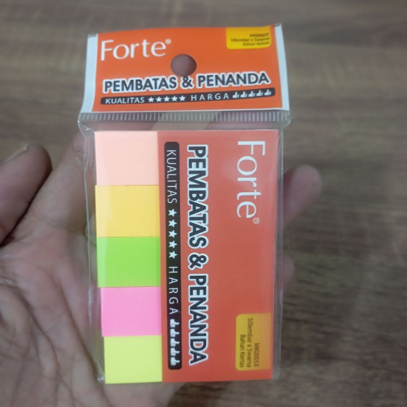Jual FORTE PEMBATAS PENANDA BUKU KERTAS STICKY NOTE 5 WARNA | Shopee ...