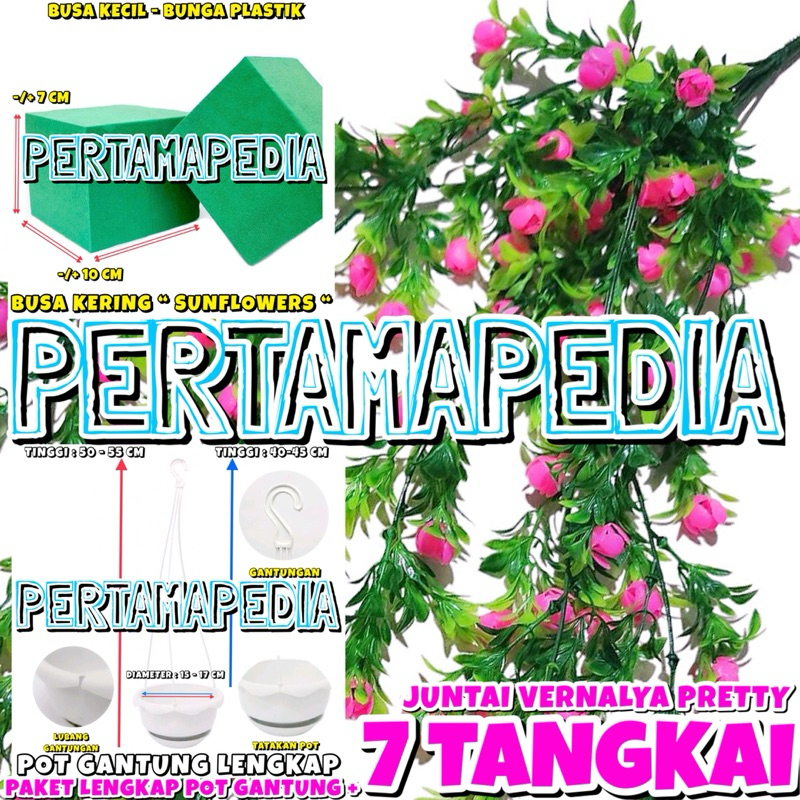Jual Paket Lengkap Pot Juntai Vernalya PRITI X7/ Bunga Plastik/ Daun ...