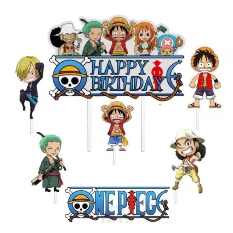 Jual TOPPER HIASAN KUE ONE PIECE / TOPPER KERTAS ONE PIECE CAKE TOPPER ...