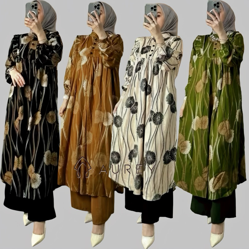 Jual oneset midi wanita lozzy setelan tunik panjang terbaru wanita ...