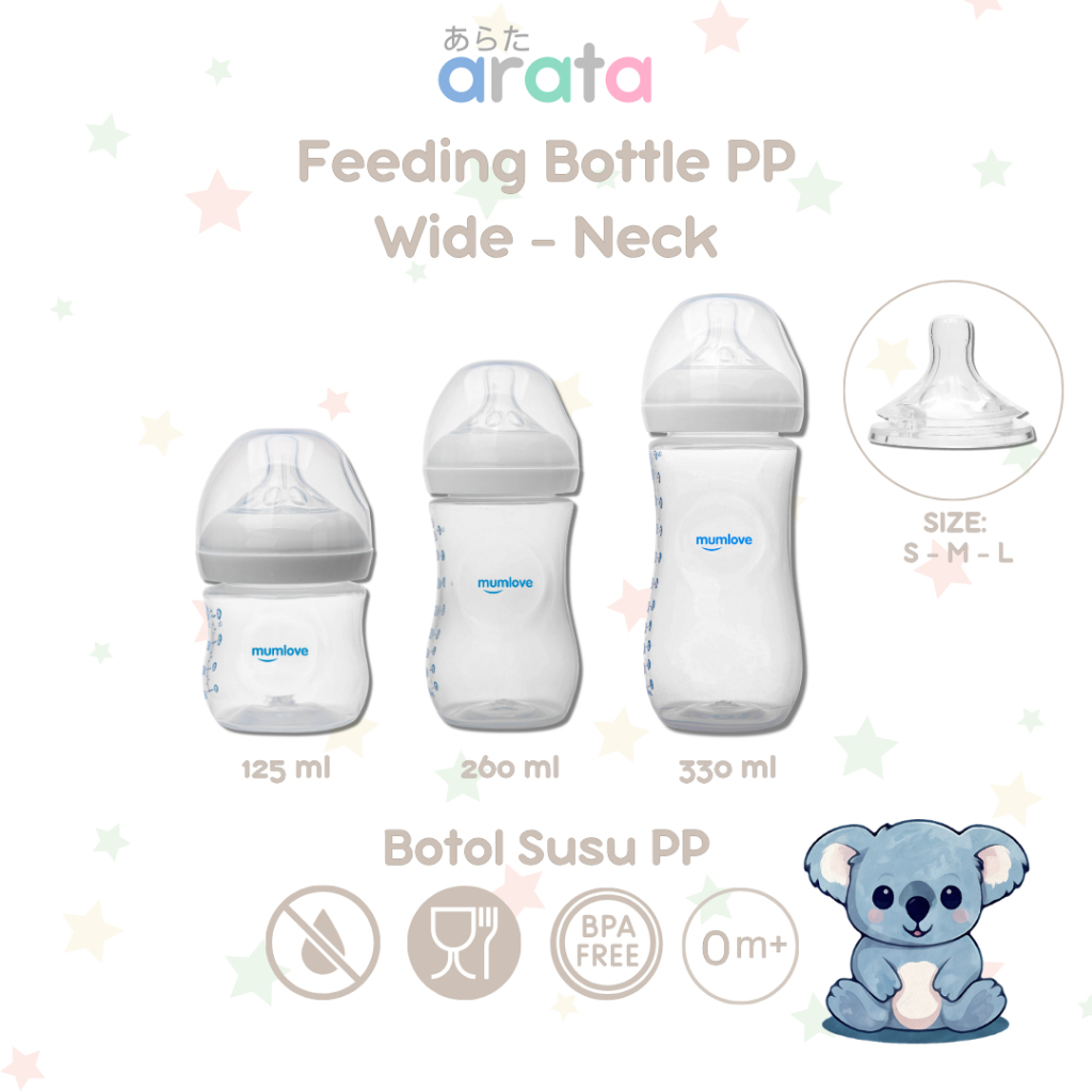 Jual ARATA Botol Susu Bayi Wide Neck PP Feeding Baby Bottle | Shopee ...