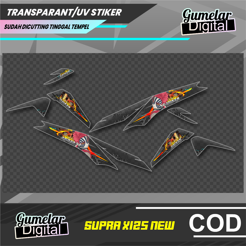 Jual STRIPING TRANSPARAN UV CLEAR SIMPEL HONDA SUPRA X 125 NEW AKAZA ...