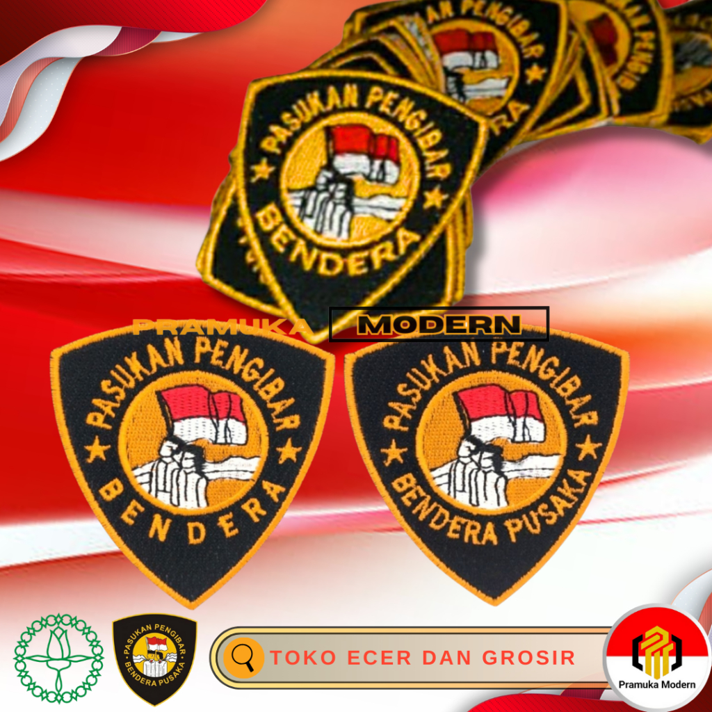 Jual Badge logo Pengibar Bendera / bendera pusaka bordir bed paskibra ...