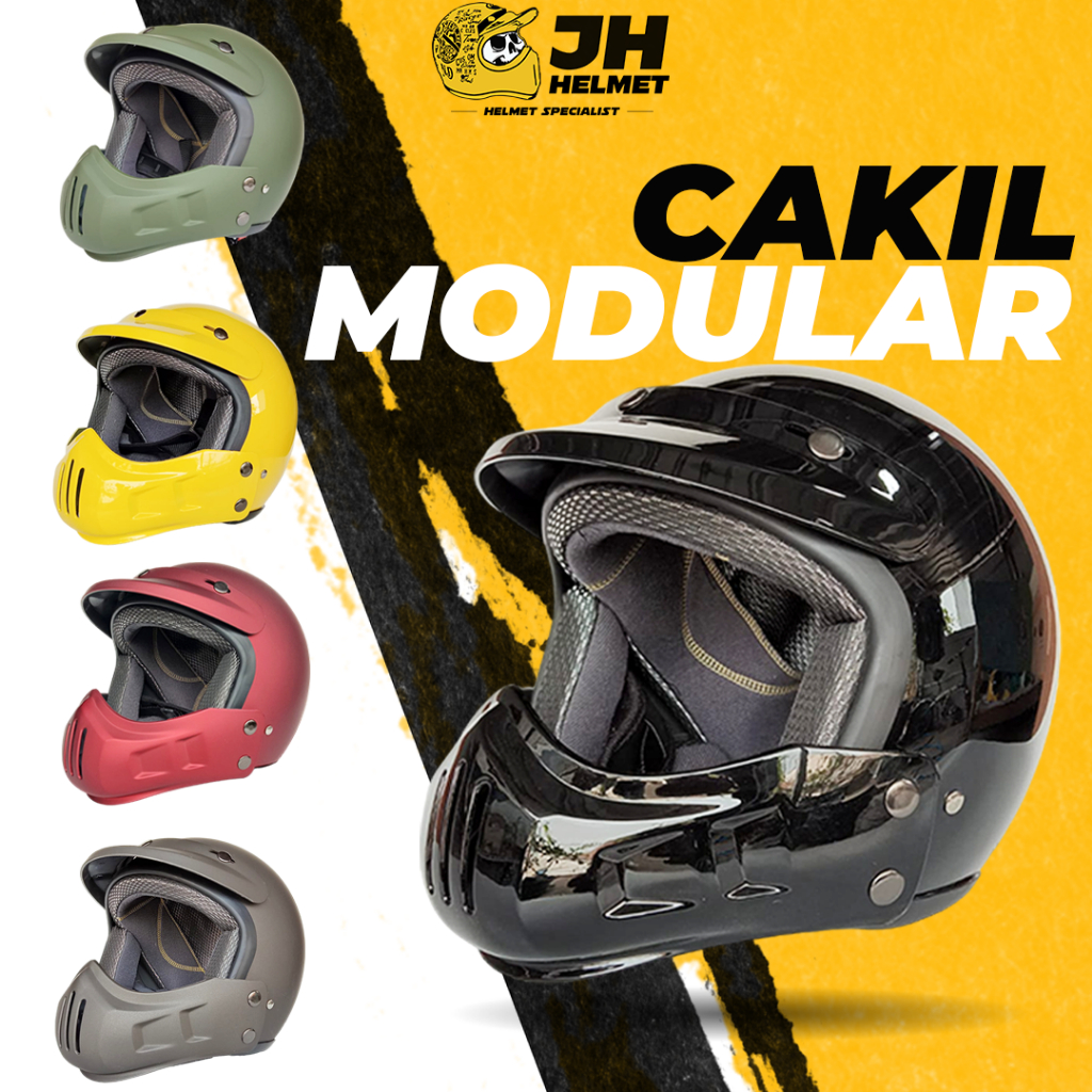 Jual Helm Cakil Modular | Helm Retro | Full Face | Jual Helm | Shopee ...