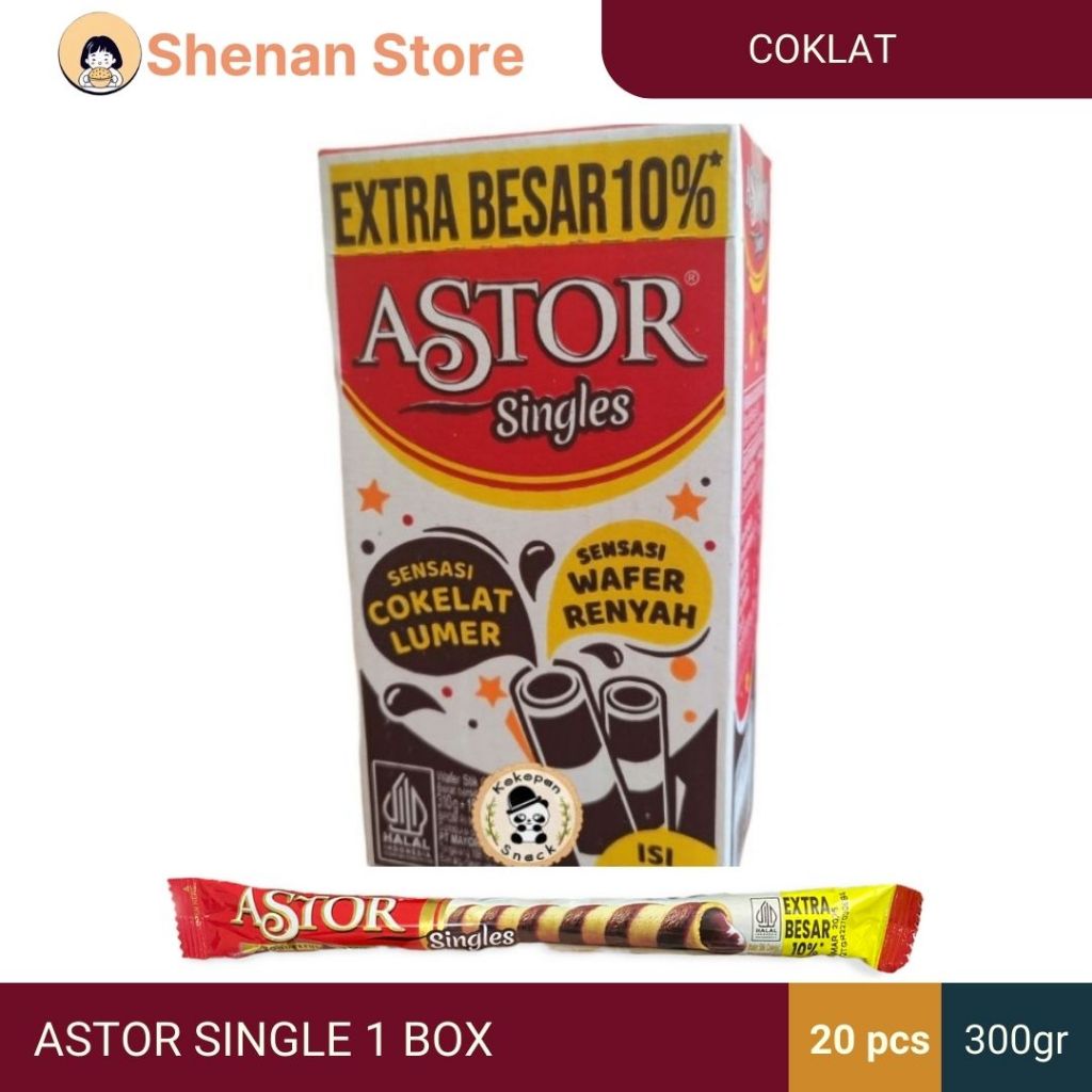 Jual Astor single wafer stick 1 box isi 20 pcs cemilan rasa coklat ...