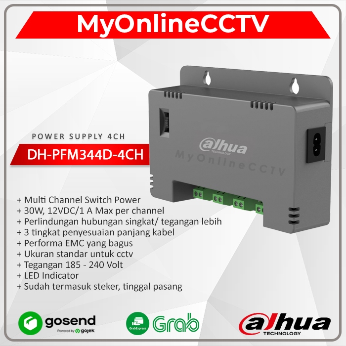 Jual DH-PFM344D-4CH-EN DAHUA Adaptor CCTV Power Supply 12V 4Ch | Shopee ...