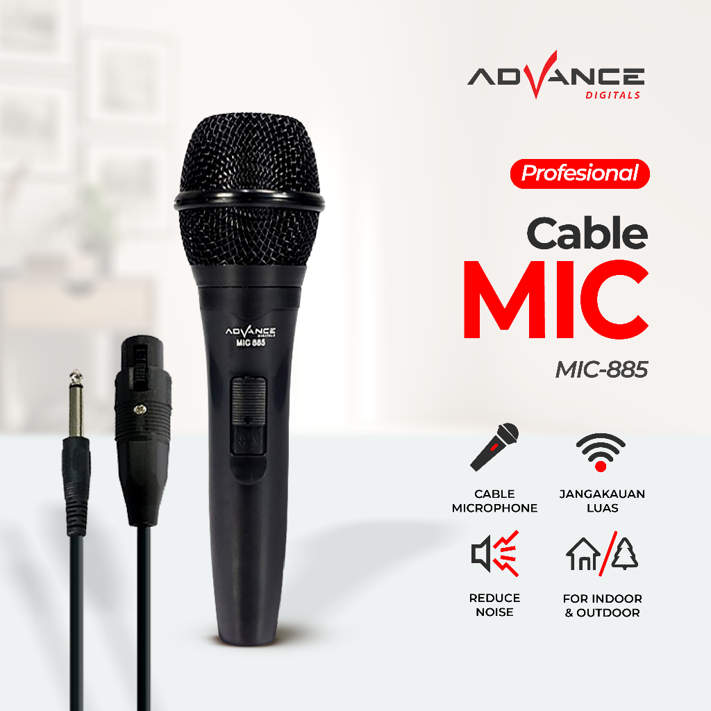 Jual Advance MIC-885 Single Profesional Dynamic Microphone Speaker Mic ...