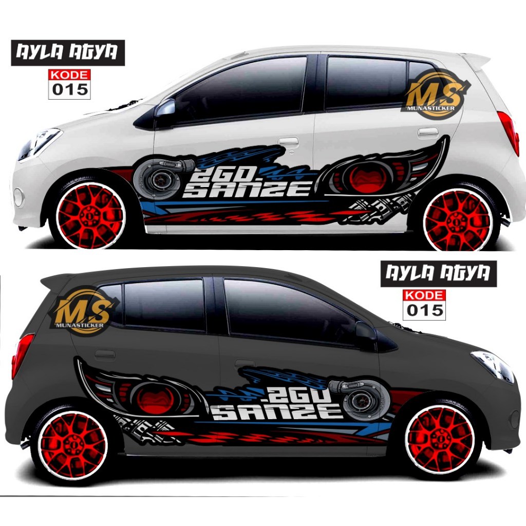 Jual STIKER MOBIL HONDA JAZZ MOBILIO AGYA AYLA / STIKER VARIASI BODY ...