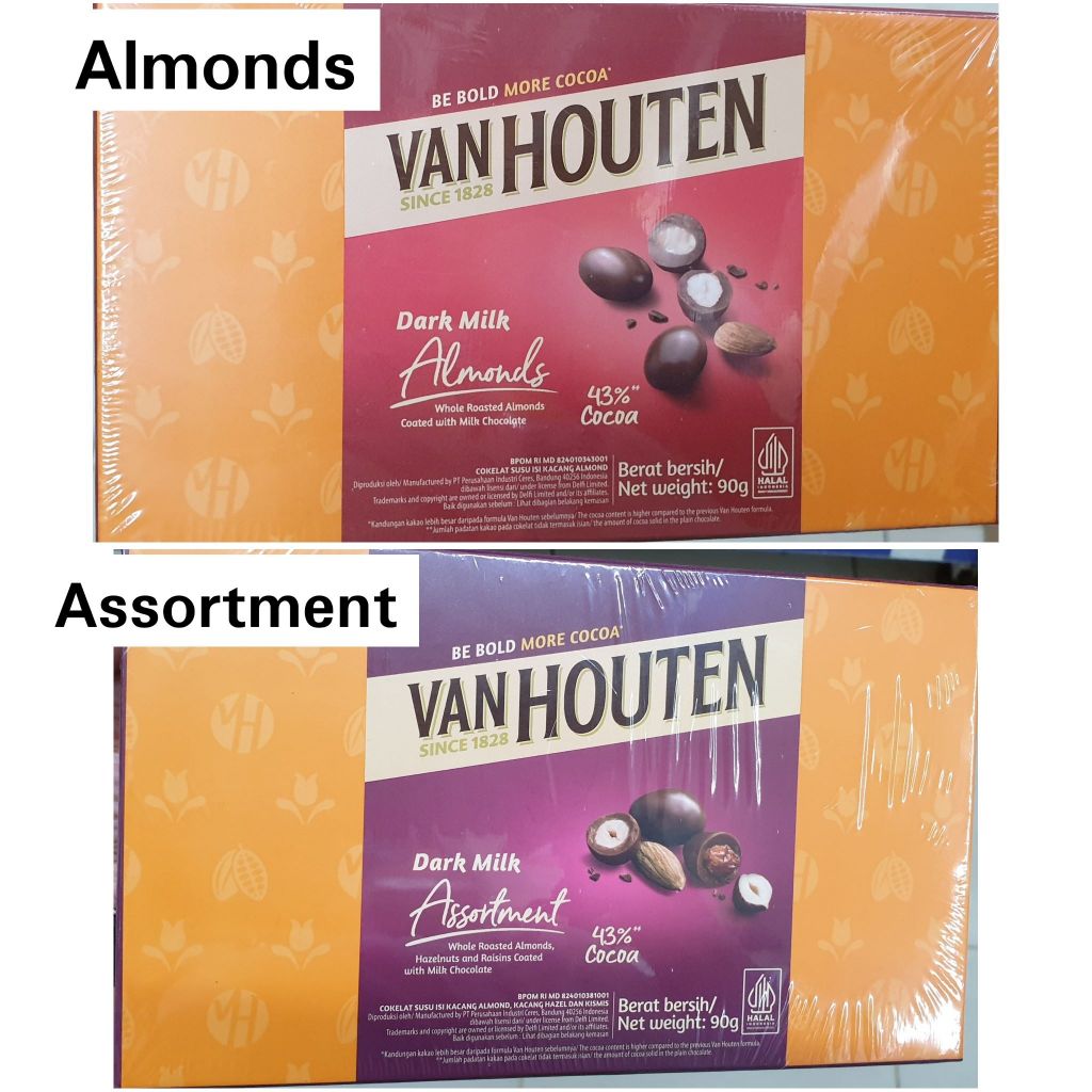 Jual Coklat Van Houten Chocolate Box 90 Gram Cokelat Almond ...