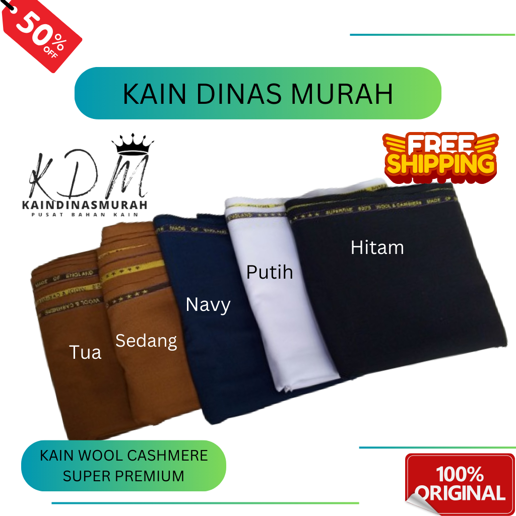 Jual BAHAN KAIN KHAKI WOOL AND CASHMERE / WOOL CATTON FULL DINAS PNS ...
