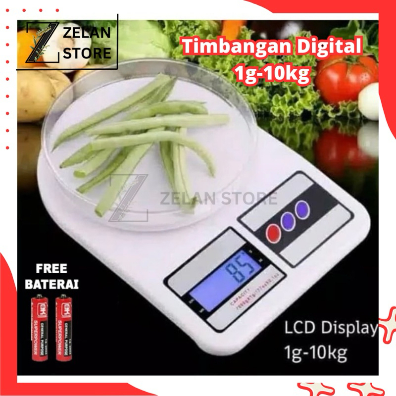 Jual Timbangan Dapur Digital 10Kg FREE BATERAI Kitchen Scale Kue Tepung | Shopee Indonesia