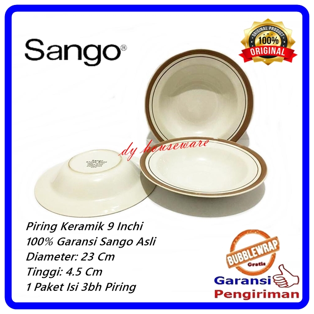Jual Piring Sango Piring Makan Keramik Sango Piring Jadul 9 Inc Cekung ...
