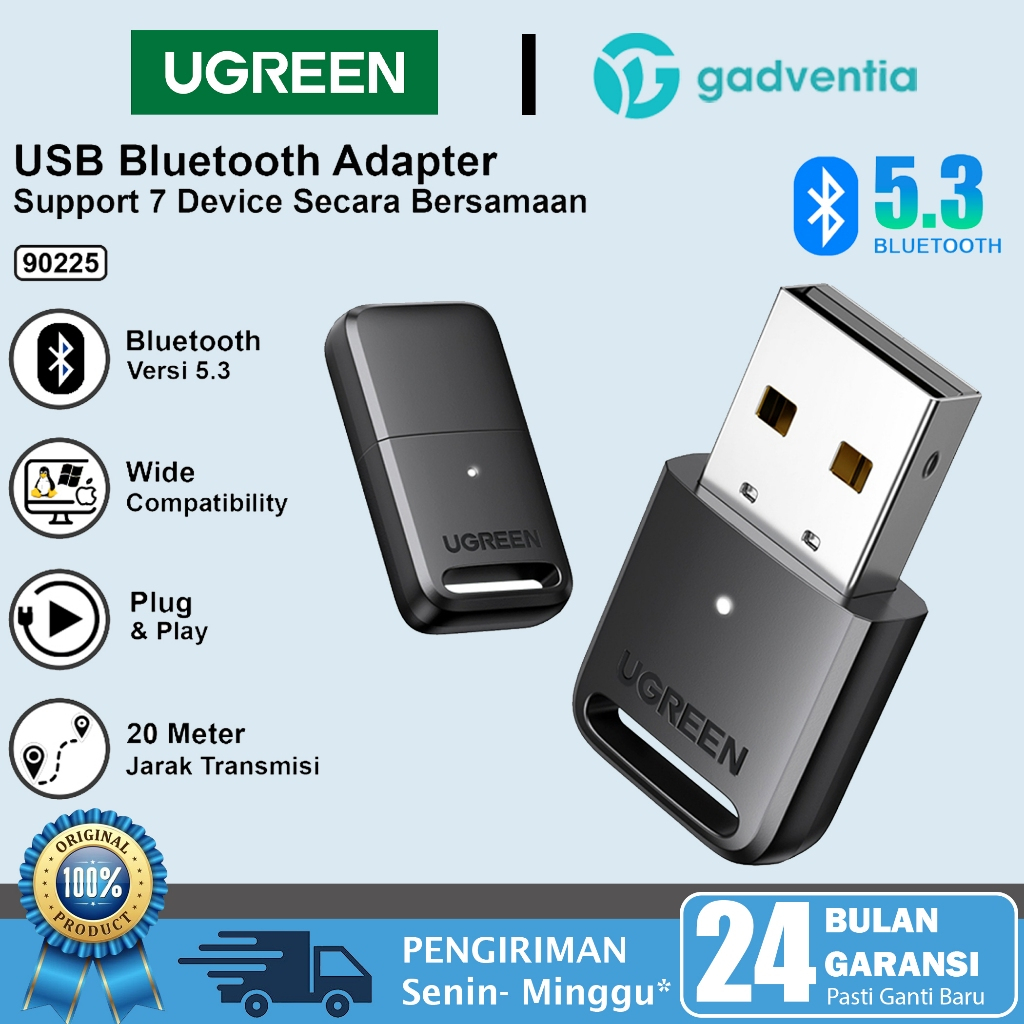 Jual UGREEN Adapter Wireless Dongle USB Bluetooth 5.3 Headphone Mouse Keyboard For Windows 11/10 ...