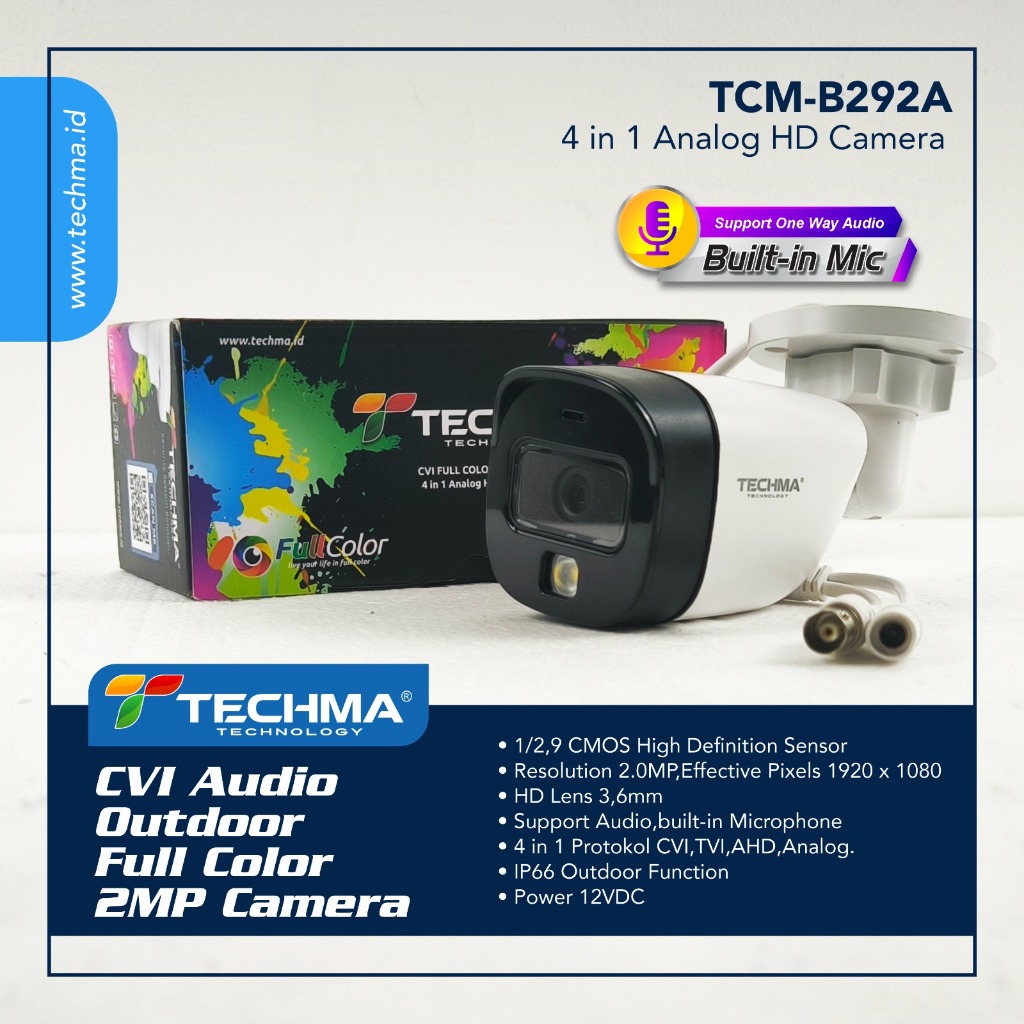 Jual TECHMA CVI Analog CCTV Full Color + Audio 2.0MP | Shopee Indonesia