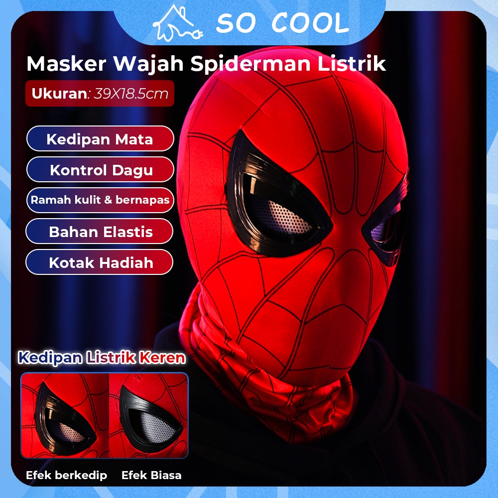 Jual Topeng Mask Spiderman Headgear Superhero Chin Control Cosplay/1:1 ...
