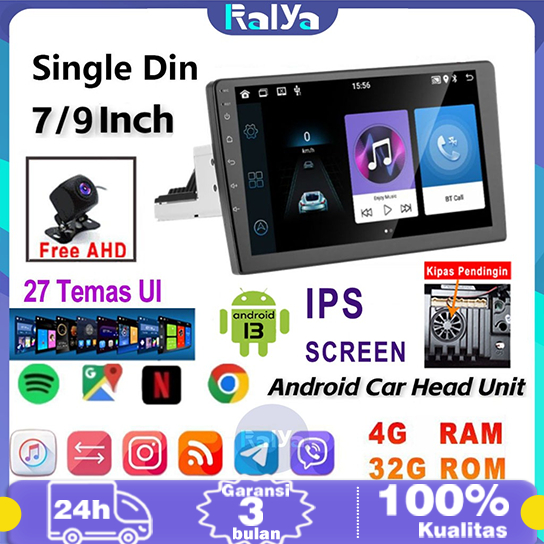 Jual Kamera Gratis+cooling system 4G+32G IPS Screen Head Unit android 12 Untuk Semua 12V 7/9 ...