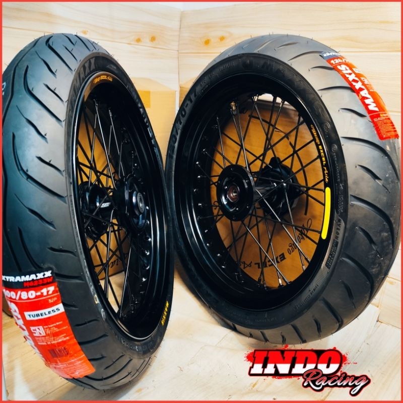 Jual Paket Velg Takasago KLX 150 ring 17 300 350 Tromol Scarlet Racing ...