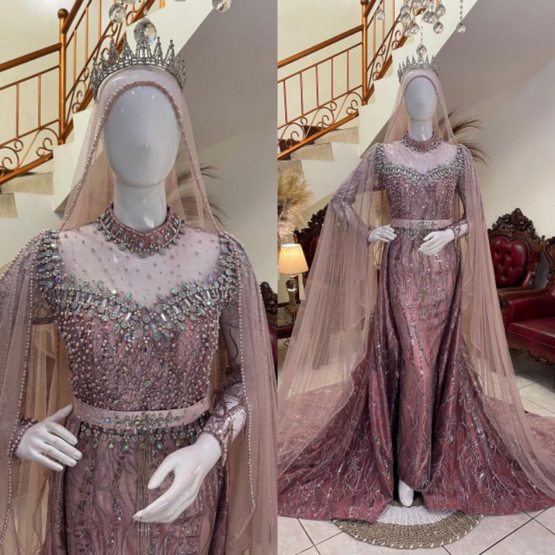 Jual kebaya pengantin gradasi / gaun kebaya pengantin / gaun pengantin ...