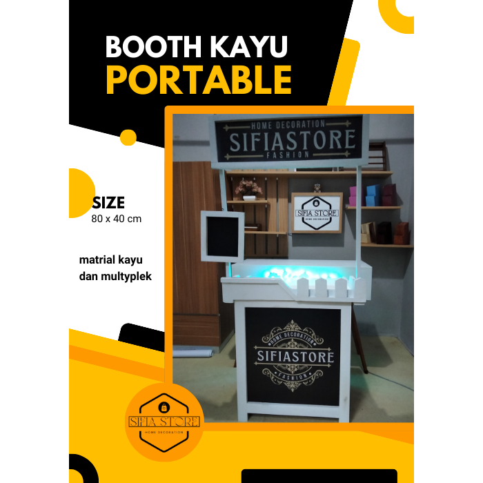 Jual 80X40 BOOTH KAYU PORTABLE VARIASI PAGAR | Shopee Indonesia