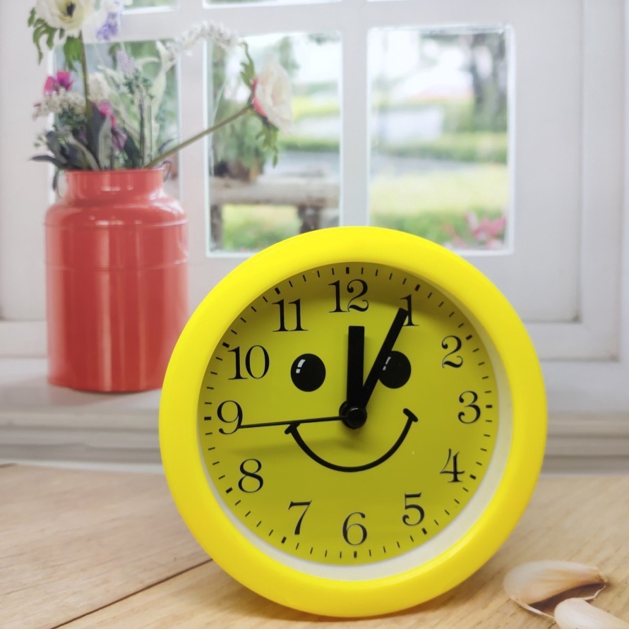Jual PRODUCT IMPOR Jam Weker Jam Meja Beker Model EMO SMILE Free ...