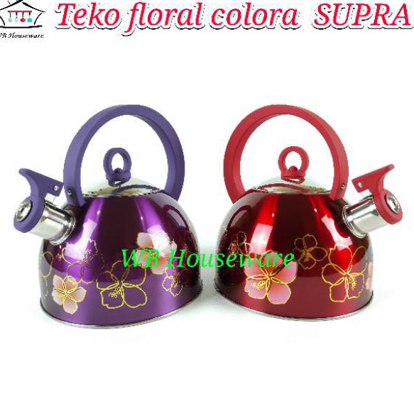 Jual FG2 Teko bunyi teko siul teko stainless steel Teko Floral colora ...