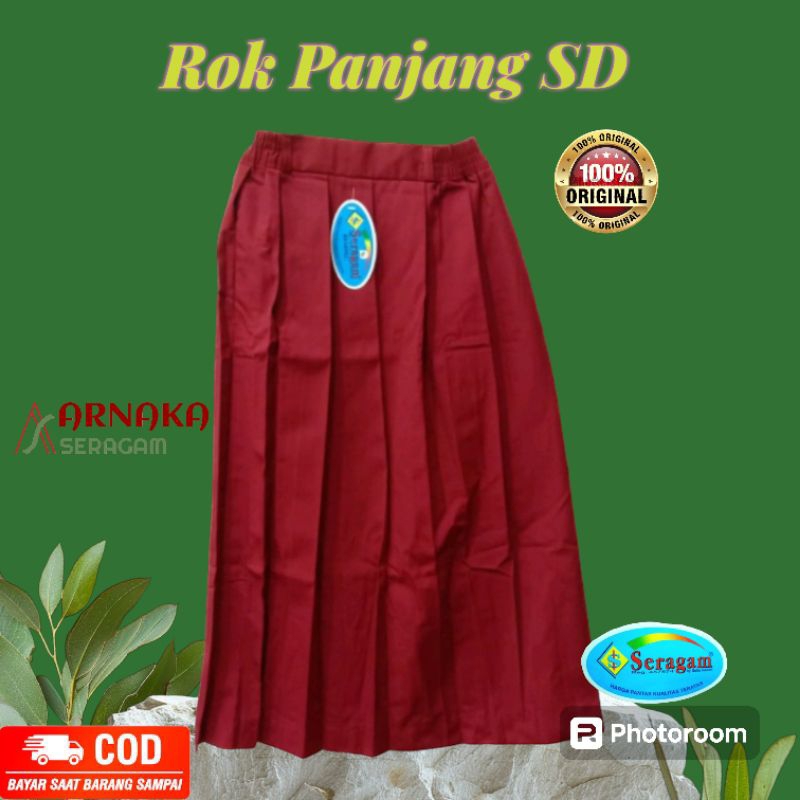Jual Rok SD Merah Panjang Rempel Merek Seragam | Shopee Indonesia