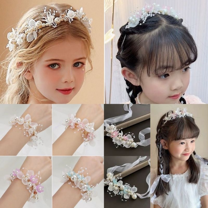 Jual Feelme KK-346 (RESTOCK) Hiasan Kepala Mutiara Bunga Korea Flower ...