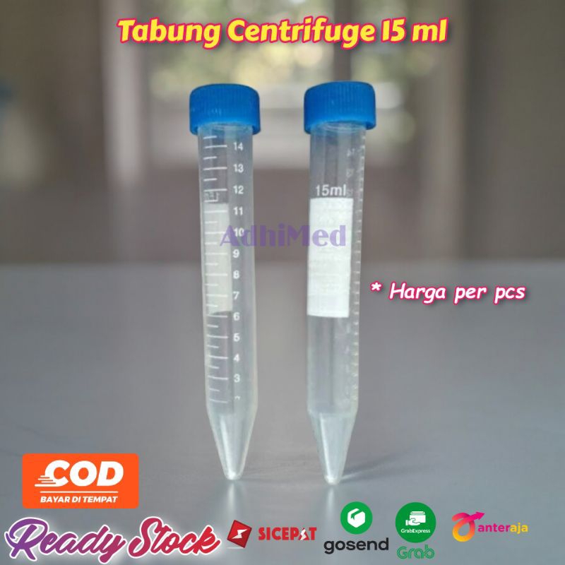Jual tabung centrifuge 15ml / valcon 15ml / falcon 15ml / conical 15ml ...